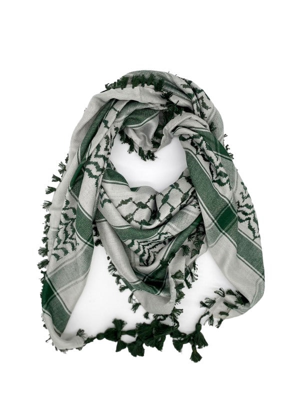 Silver X Green: Contemporary Palestinian Kuffiyeh – Yafa Arts