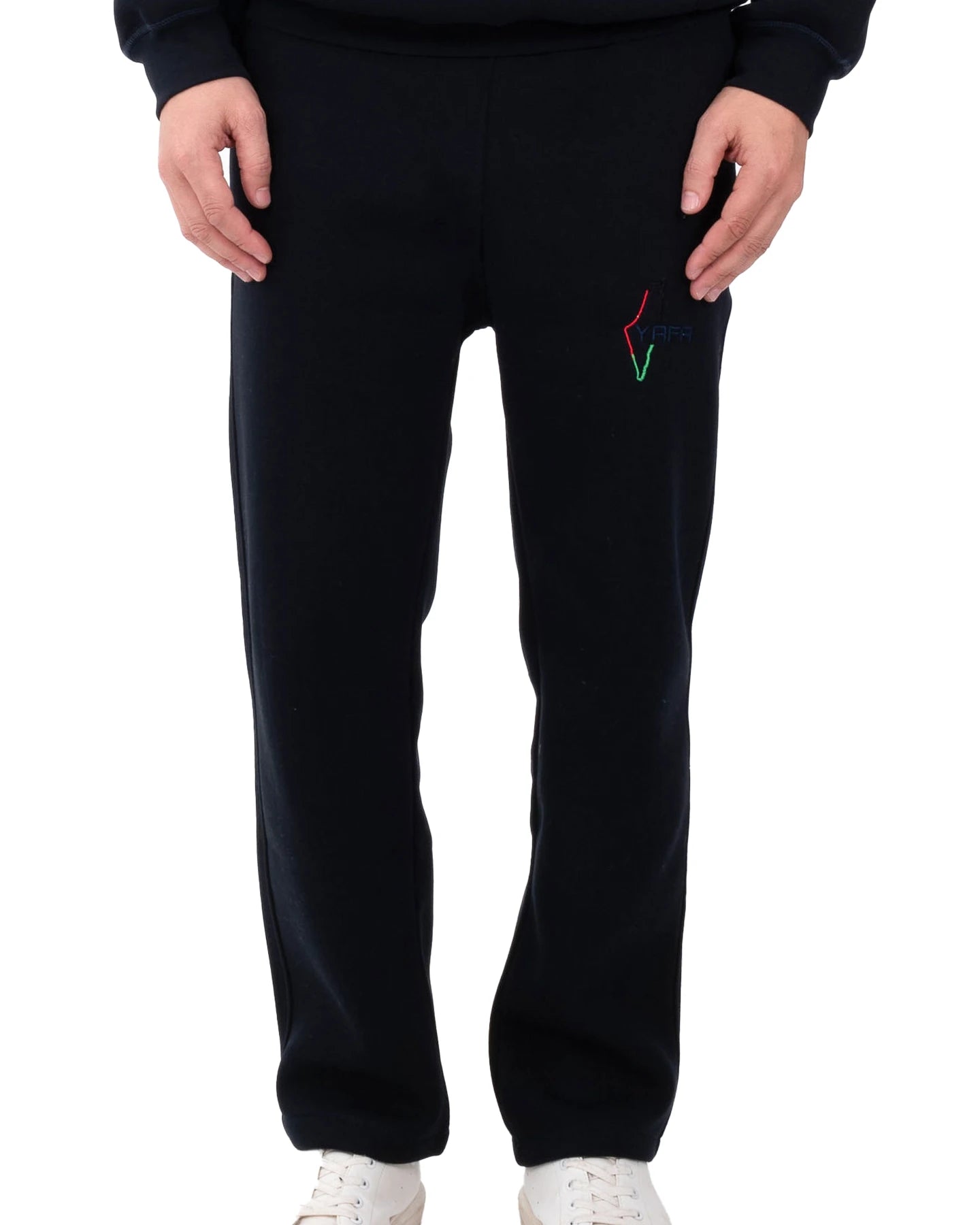 YAFA DEEP NAVY STITCHED SWEATPANTS – RESPECT EXISTENCE EDITION – Yafa Arts